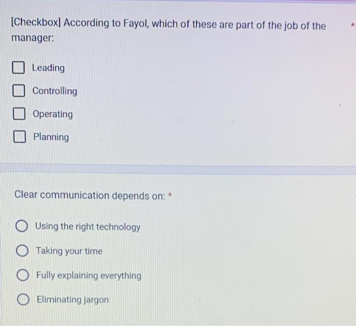[Checkbox] According to Fayol, which of these are | Chegg.com