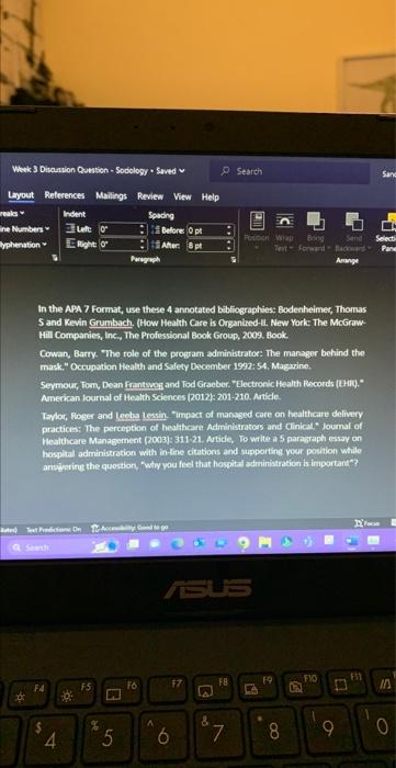Solved In the APA 7 Format, use these 4 annotated | Chegg.com