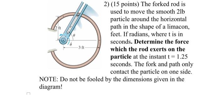 Solved 2) ( 15 points) The forked rod is used to move the | Chegg.com