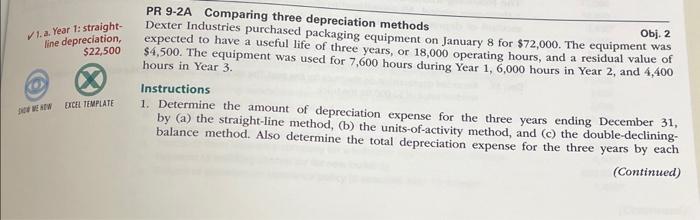 Solved PR 9-2A Comparing three depreciation methods 1.a. | Chegg.com Solved PR 9-2A Comparing three depreciation methods 1.a. | Chegg.com