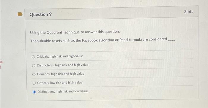 Solved 3 pts Question 9 Using the Quadrant Technique to | Chegg.com