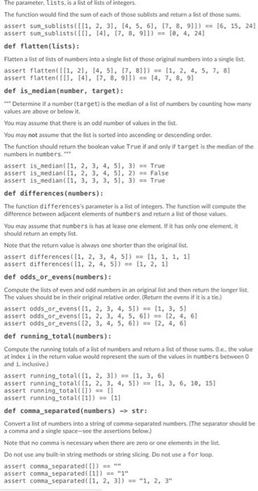 Solved the list) Forbidden: Your program may not use any | Chegg.com
