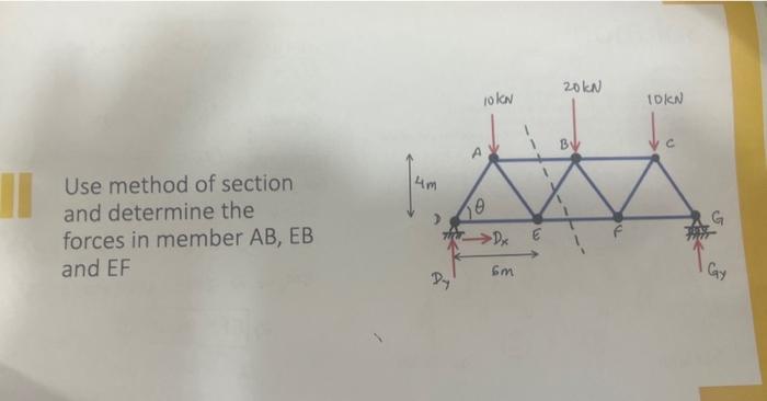 Solved Use method of section and determine the forces in | Chegg.com Solved Use method of section and determine the forces in | Chegg.com