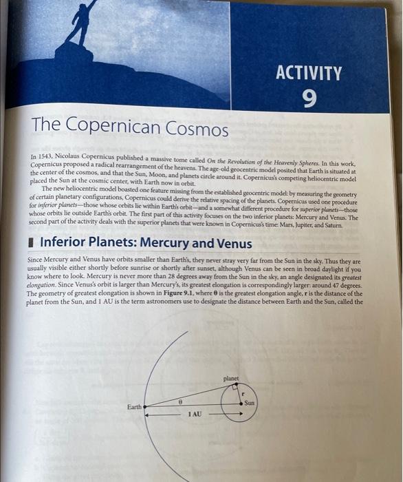 Solved The Copernican Cosmos In 1543, Nicolaus Copernicus | Chegg.com