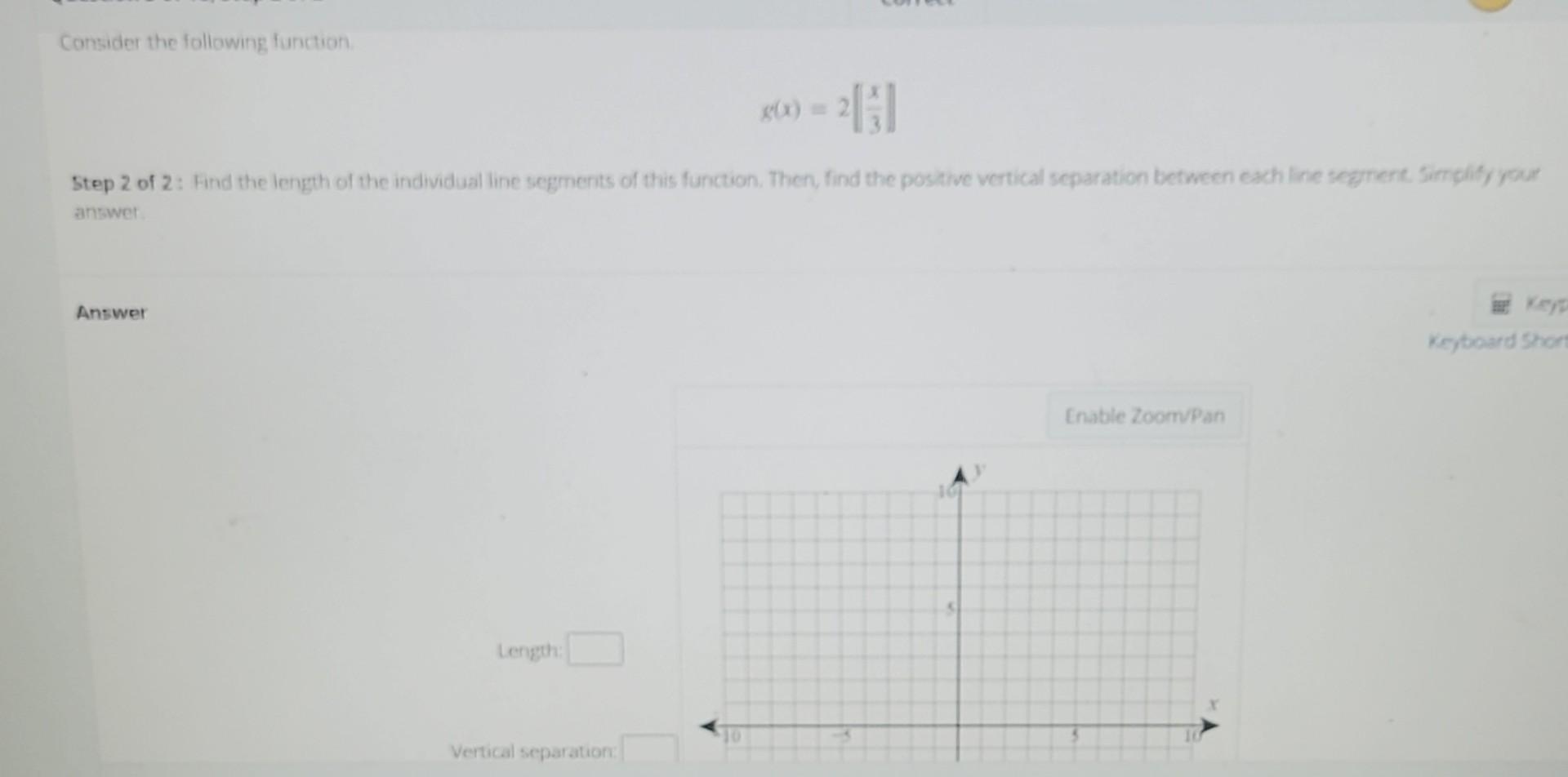 Solved consider the following function. g(x)=2[[×/3]] Find | Chegg.com