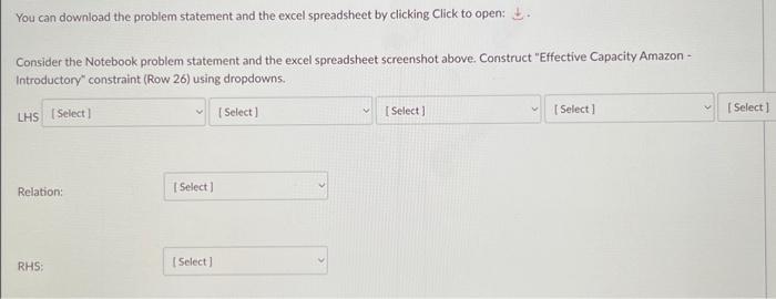 You can download the problem statement and the excel | Chegg.com