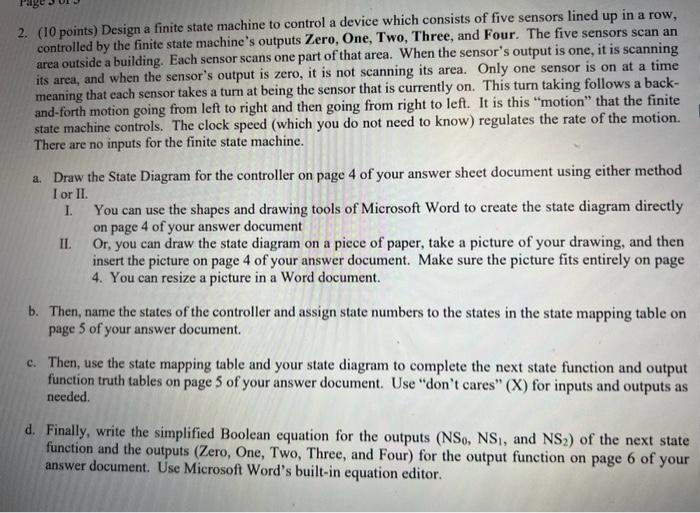 Solved 2. (10 points) Design a finite state machine to | Chegg.com