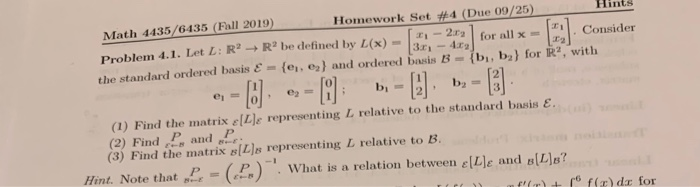 Solved Math 44356435 Fall 2019 Homework Set 4 Due 0925 6097