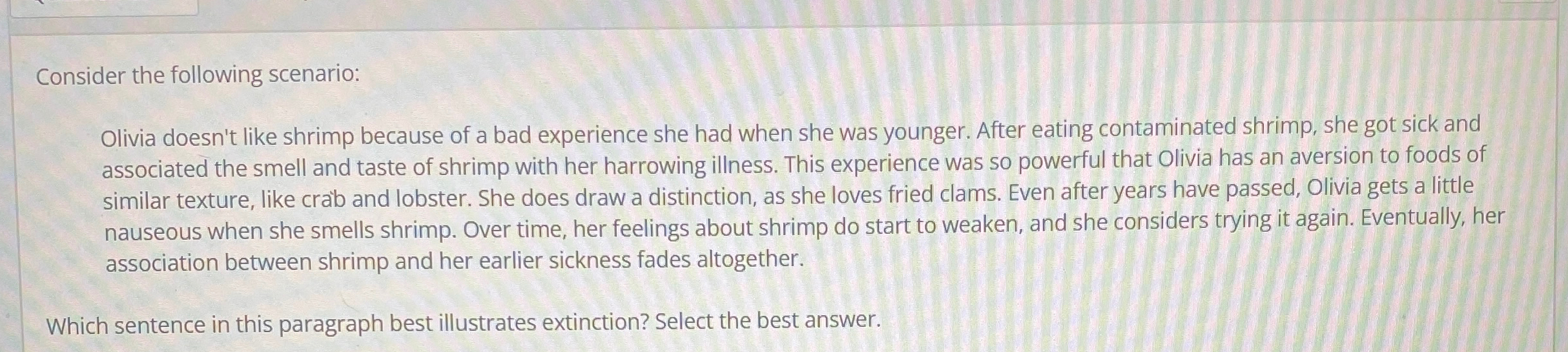 Solved Consider the following scenario:Olivia doesn't like | Chegg.com