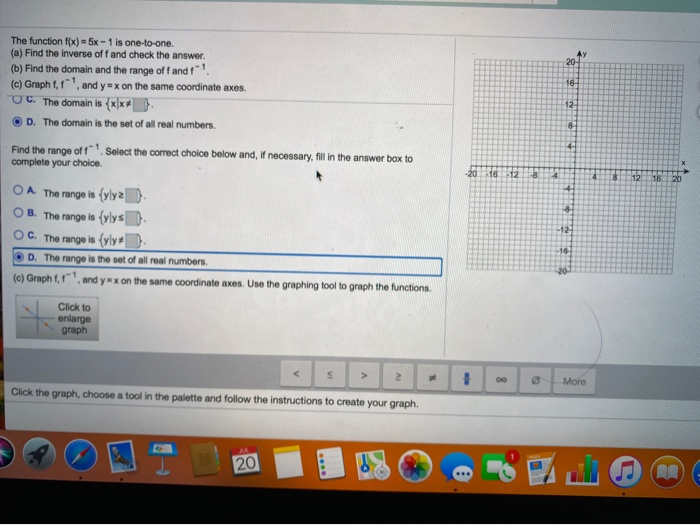 Solved complete) 20- The function f(x) = 5x - 1 is | Chegg.com