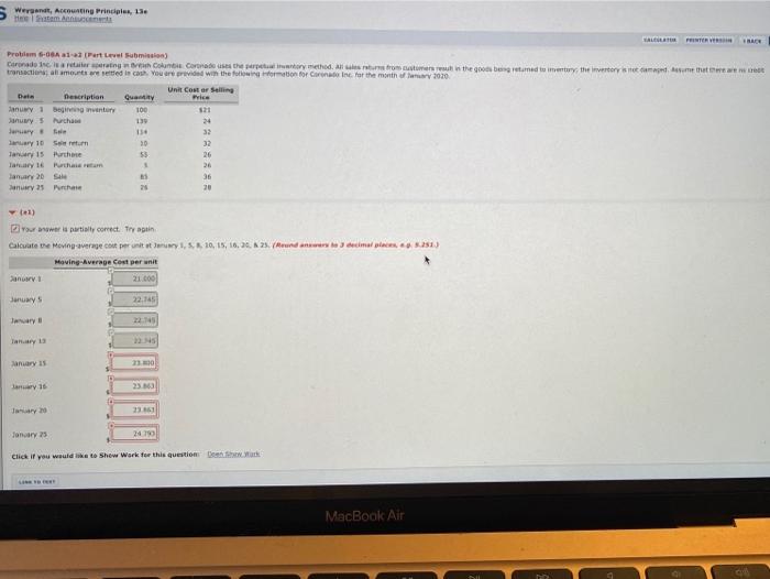 Solved CALCULATOR Brief Exercise 6-10 a-c (Part Level | Chegg.com