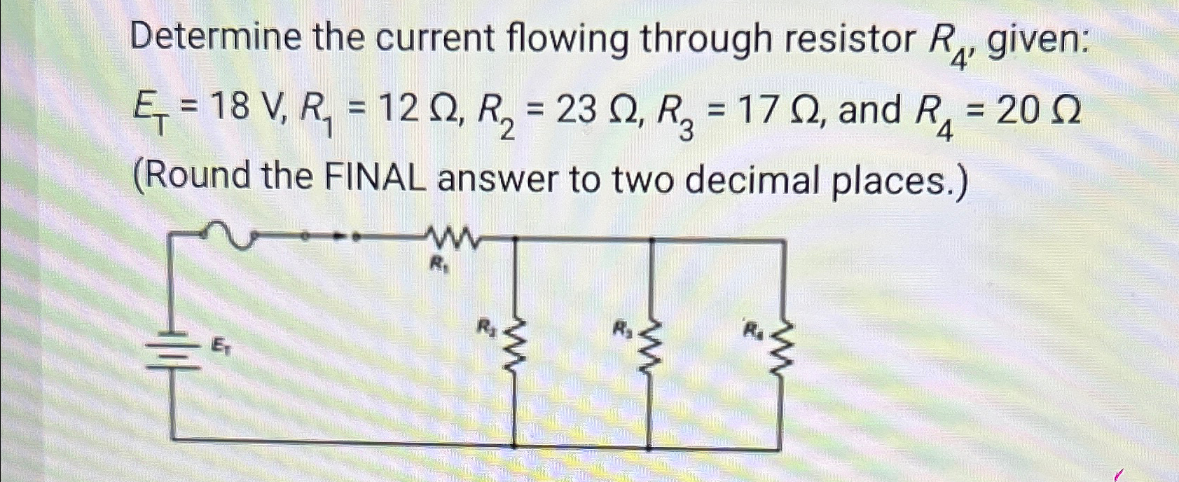 Solved Determine the current flowing through resistor R4, | Chegg.com