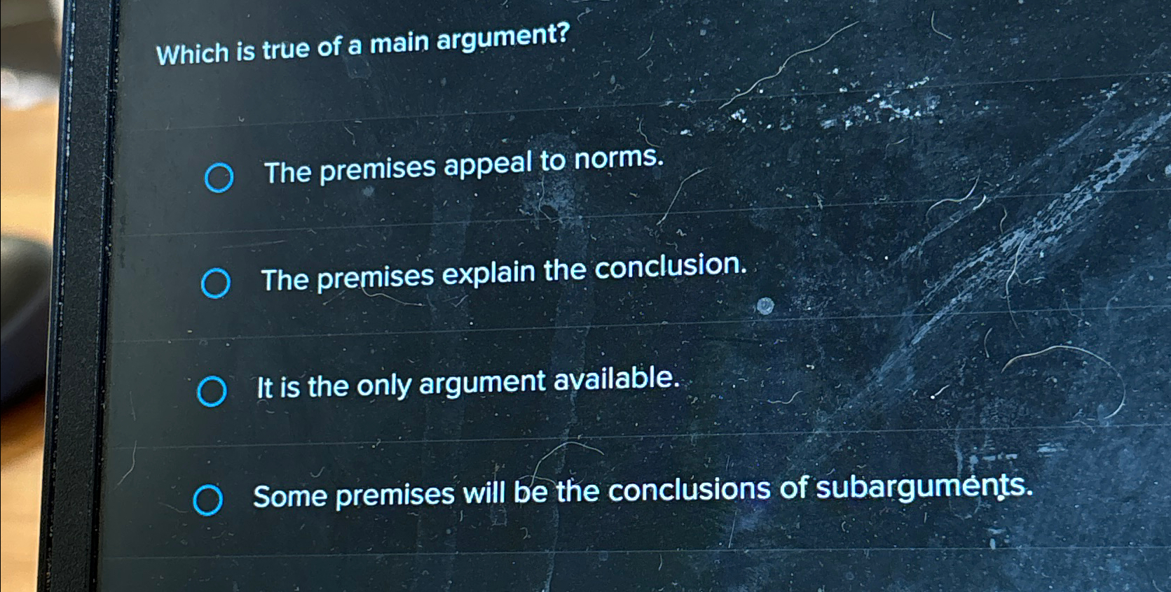 Solved Which is true of a main argument?The premises appeal | Chegg.com