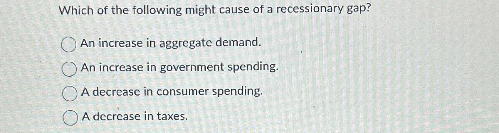 Solved Which of the following might cause of a recessionary | Chegg.com