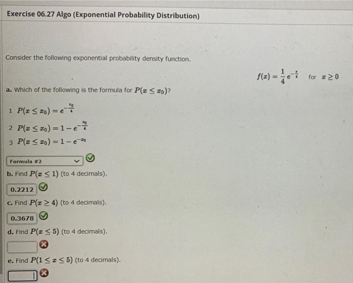 Solved Exercise 06.27 Algo (Exponential Probability | Chegg.com Solved Exercise 06.27 Algo (Exponential Probability | Chegg.com