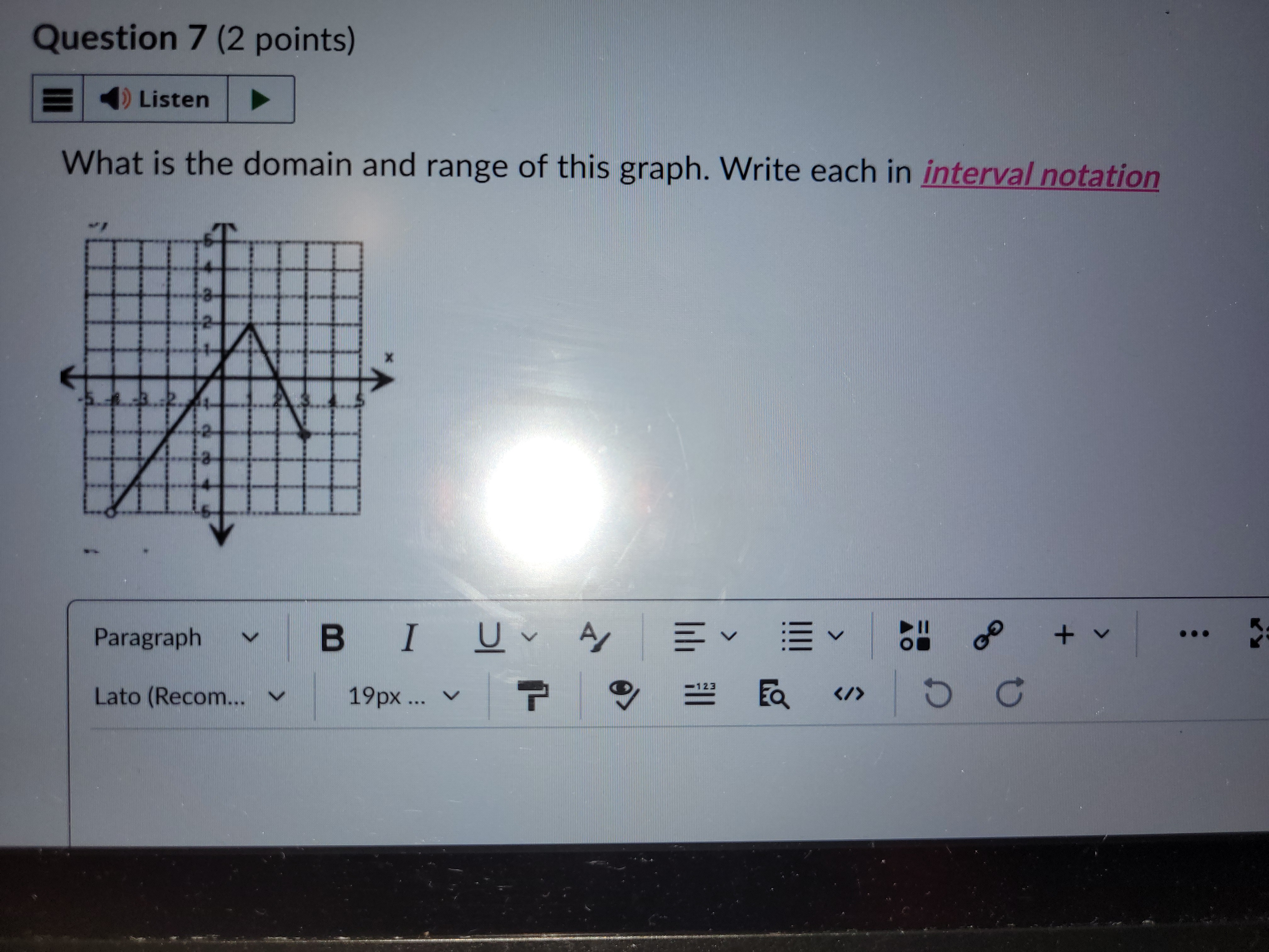 Solved Question 7 (2 ﻿points)What is the domain and range of | Chegg.com