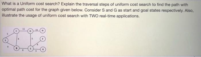 Solved What is a Uniform cost search? Explain the traversal | Chegg.com