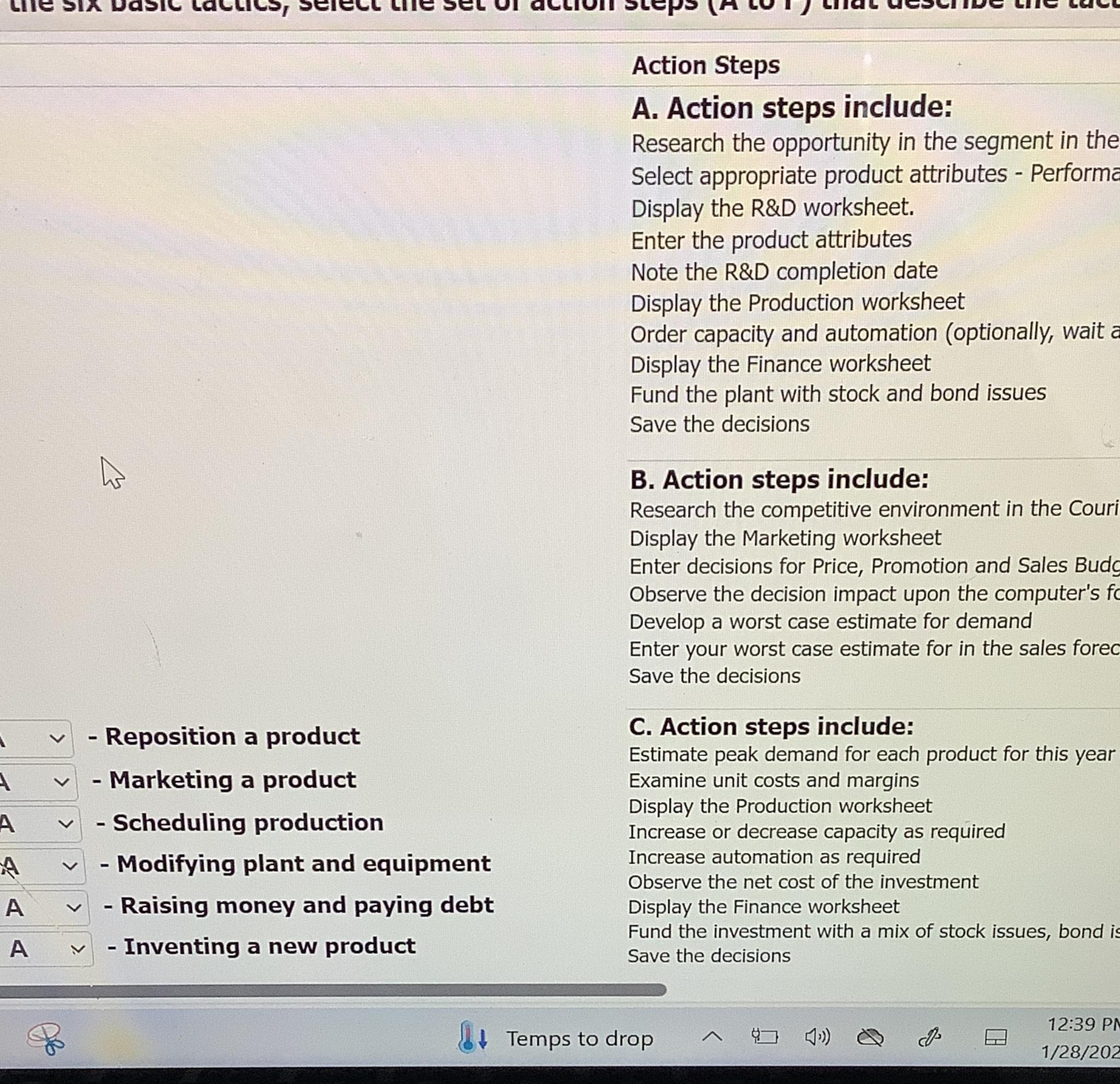 Solved Action StepsA. ﻿Action steps include:Research the | Chegg.com