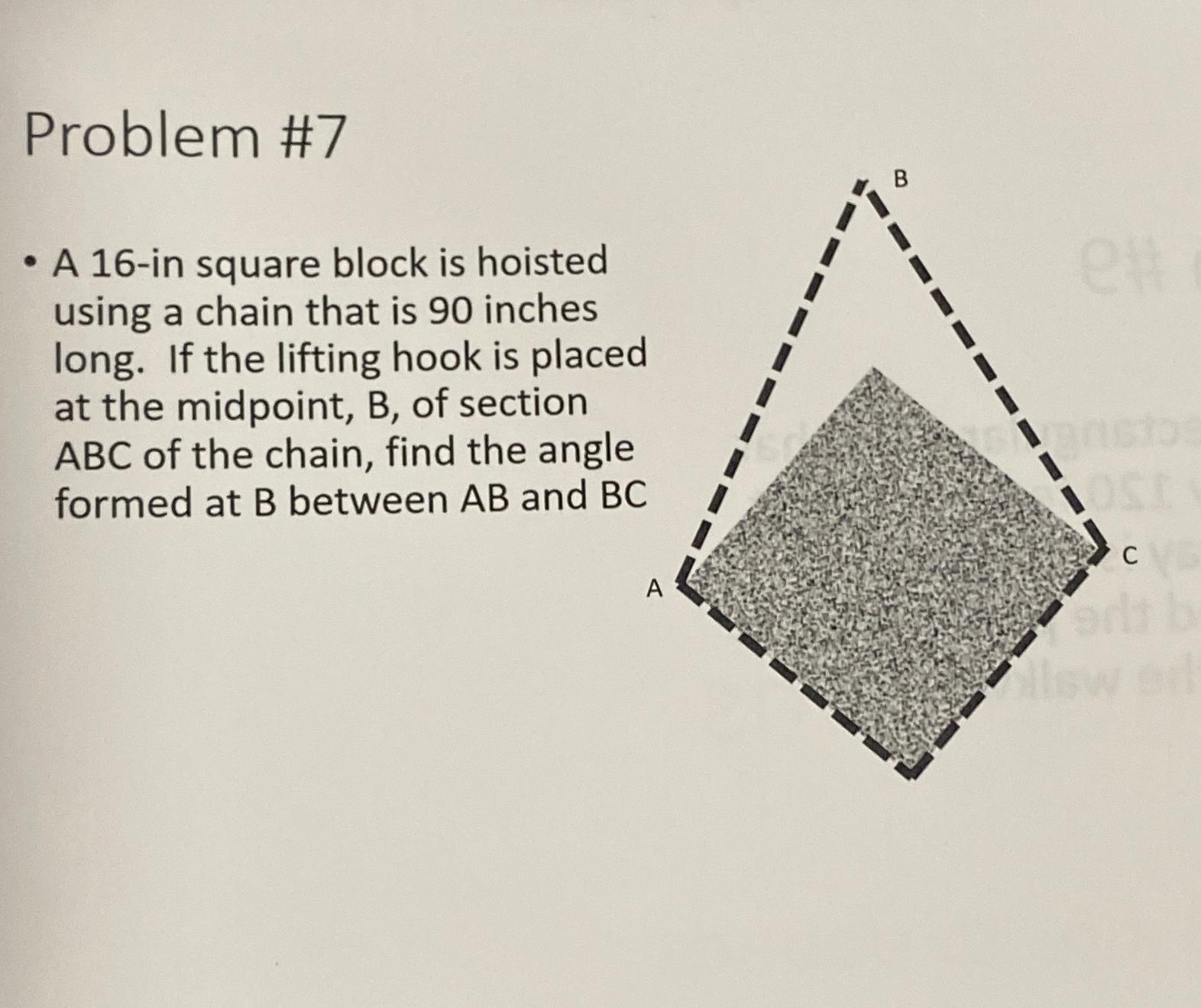 Solved Problem #7A 16-in square block is hoisted using a | Chegg.com