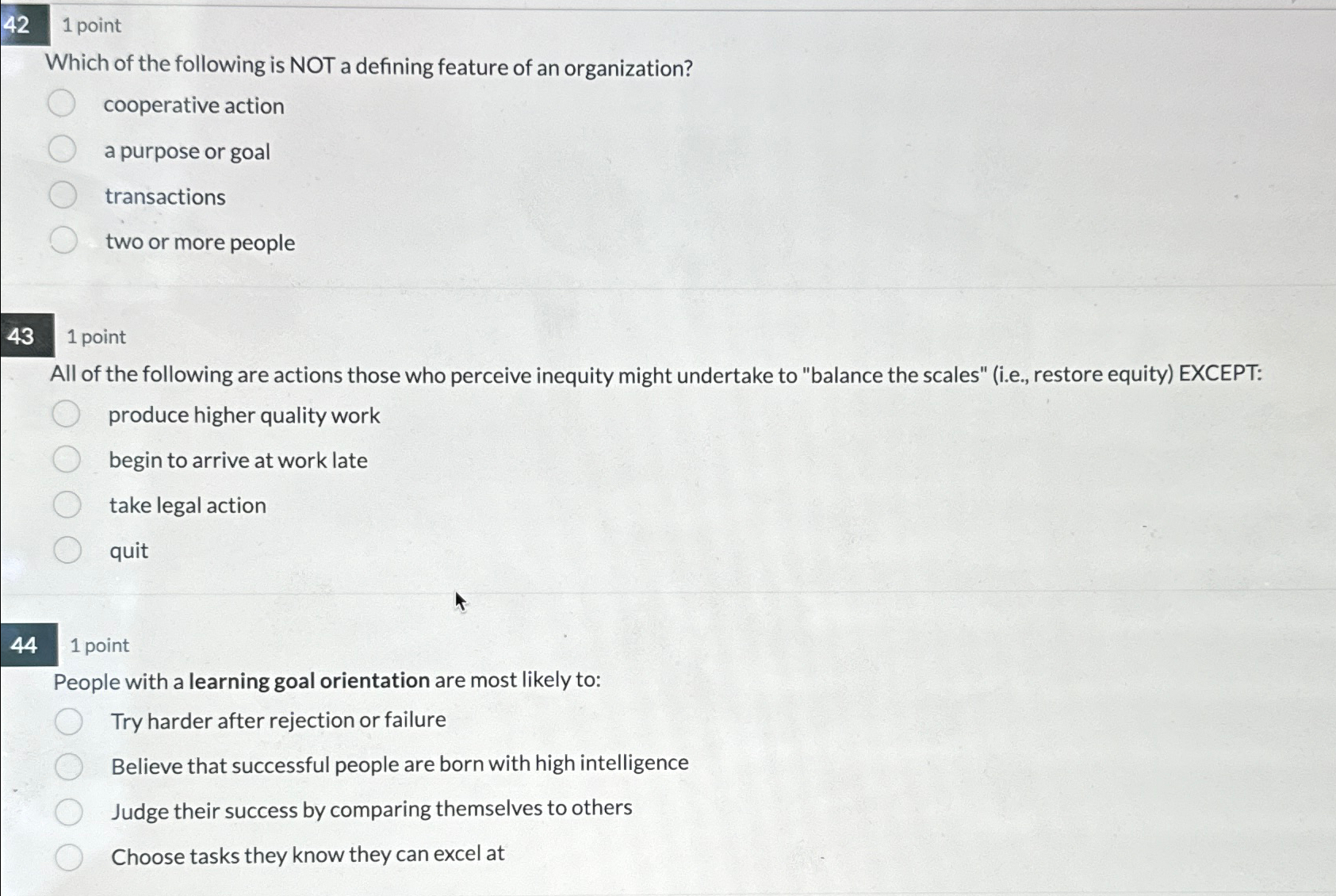 Solved 421 ﻿pointWhich of the following is NOT a defining | Chegg.com