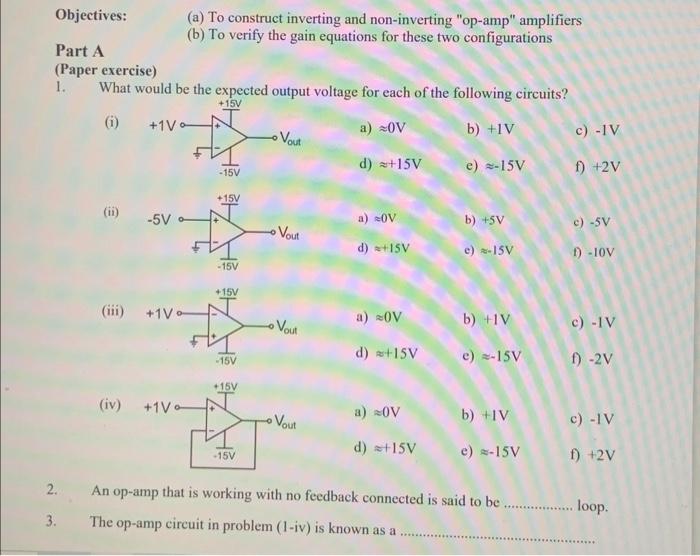 Solved Objectives: (a) To construct inverting and | Chegg.com
