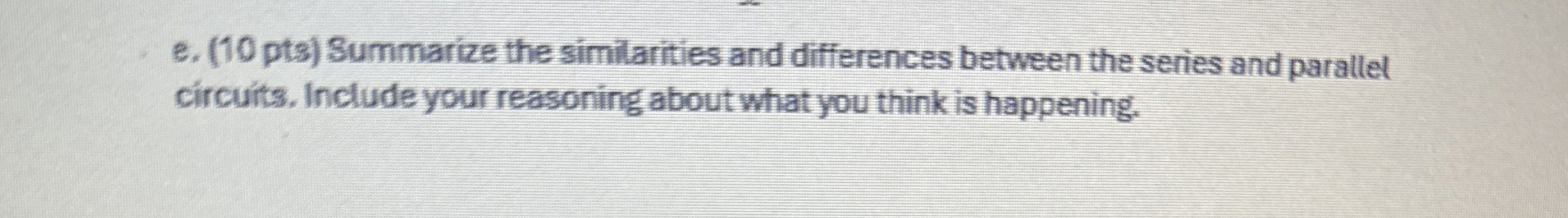 Solved e. (10 ﻿pts) ﻿Summarize the similarities and | Chegg.com