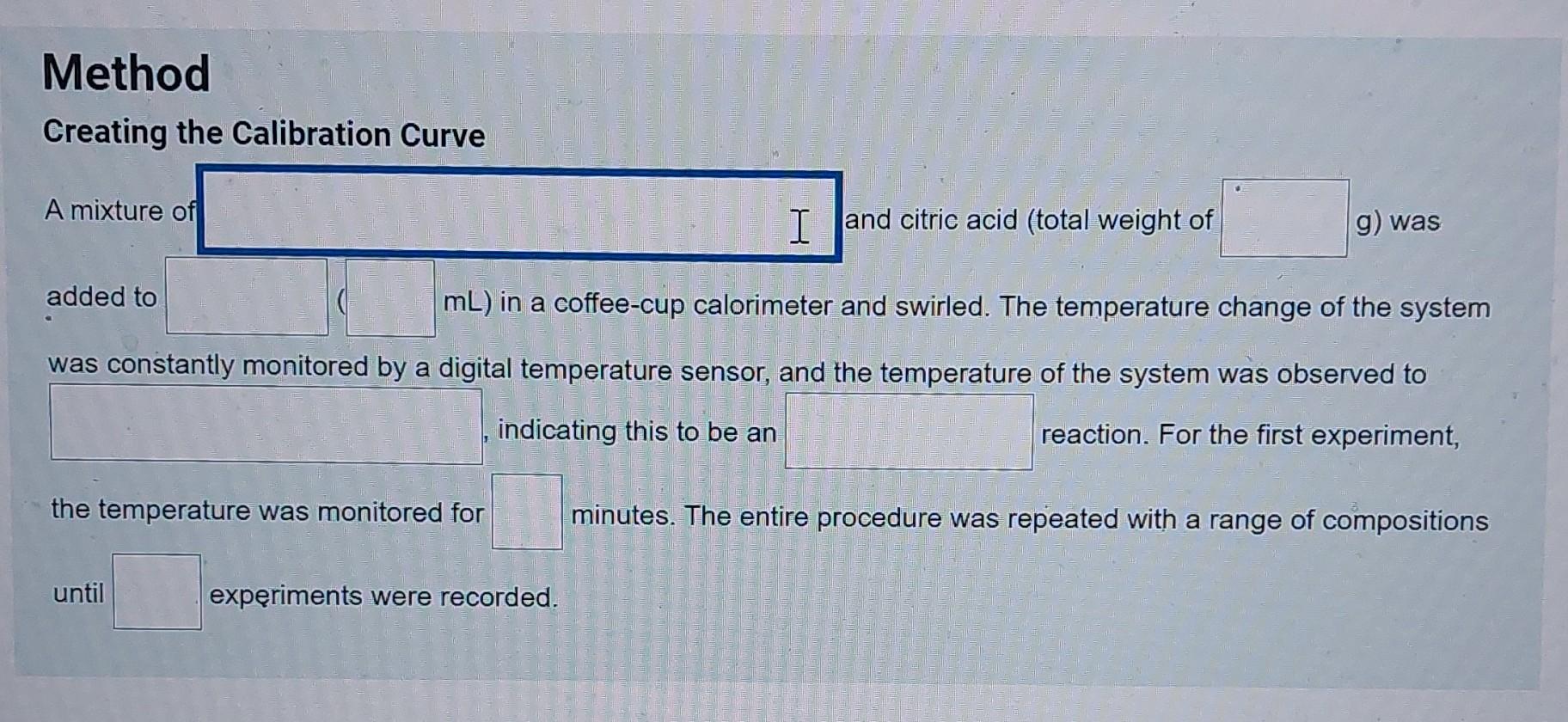 Solved Creating the Calibration Curve A mixture of and | Chegg.com