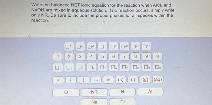 Solved Write the balanced NET ionic equation for the | Chegg.com