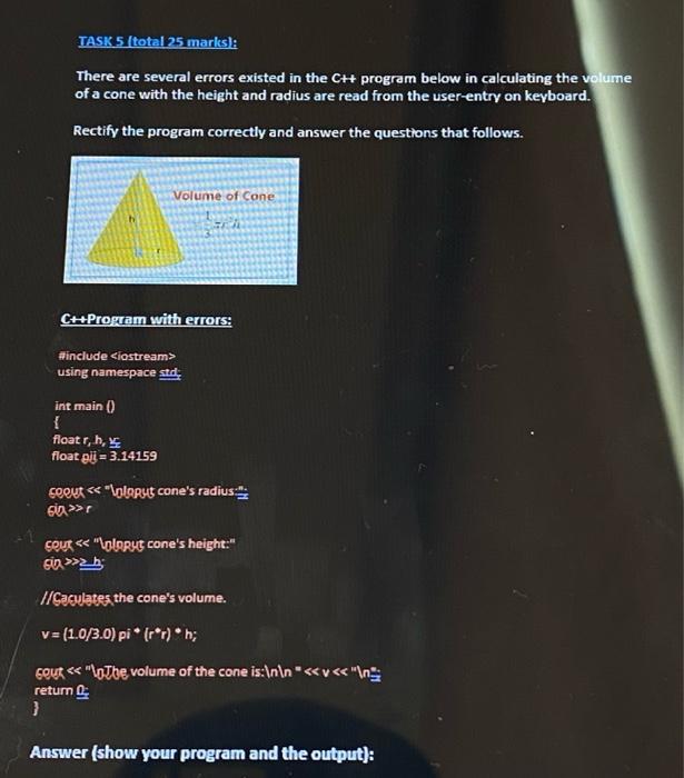Solved TASI 5 (total 25 marks): There are several errors | Chegg.com