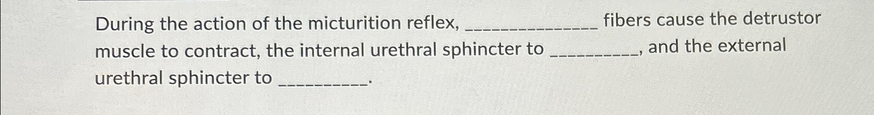 Solved During the action of the micturition reflex, | Chegg.com