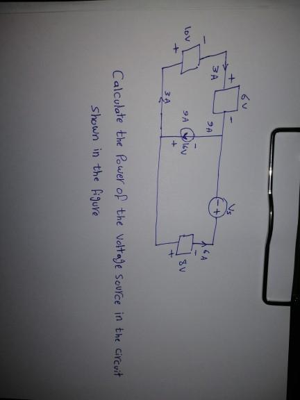 Solved 1 3A + 9A lov عالی مو SV + 3A Calculate the power of | Chegg.com