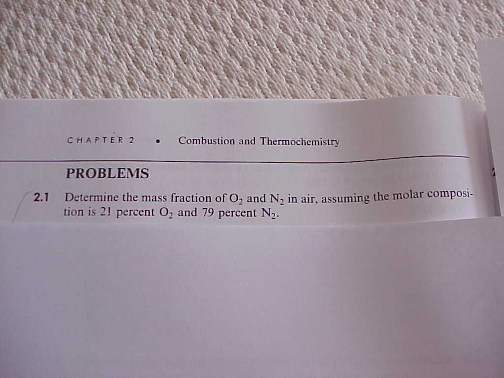 Solved Determine the mass fraction of O2 and N2 in air, | Chegg.com