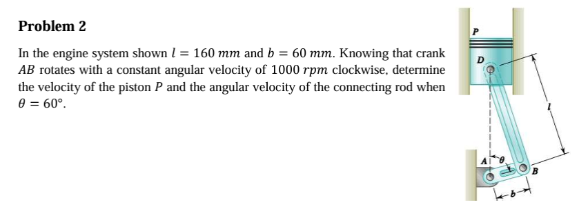 Solved Problem 2In the engine system shown l=160mm ﻿and | Chegg.com