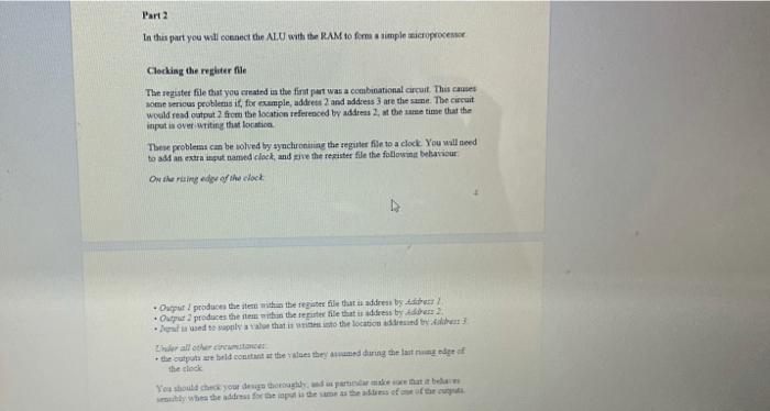 Overview In this project you will build a simple part | Chegg.com