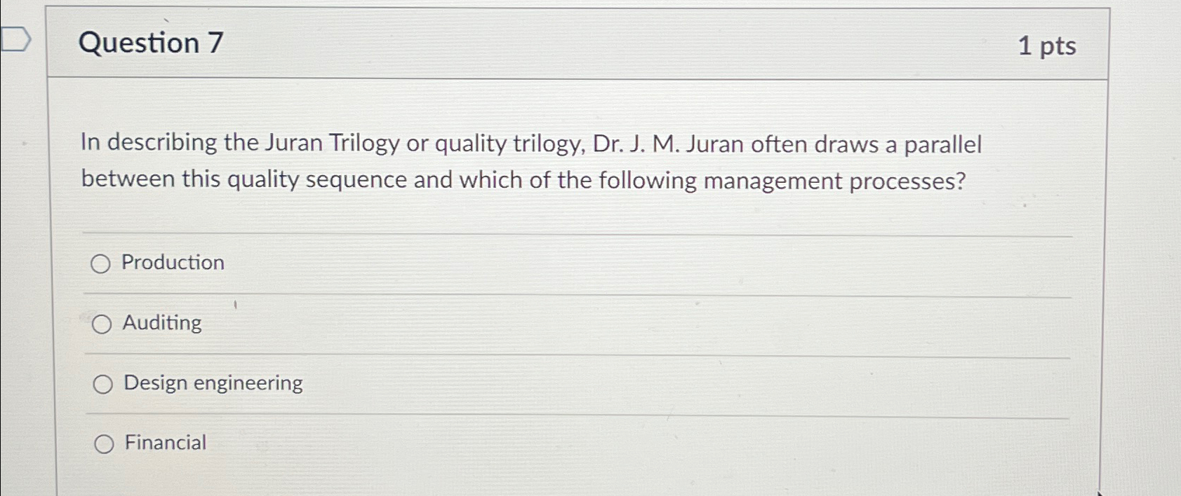 Solved Question 71 ﻿ptsIn describing the Juran Trilogy or | Chegg.com