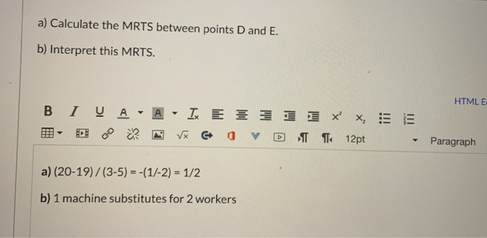 Solved The following is a graph of an isoquant for imperfect | Chegg.com