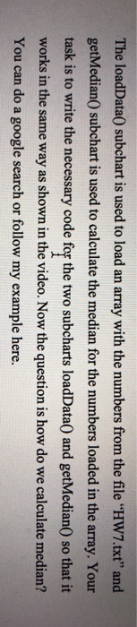 Solved The loadData() subchart is used to load an array with | Chegg.com