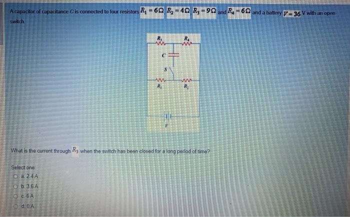 Solved A capacitor of capacitance Cis connected to four | Chegg.com