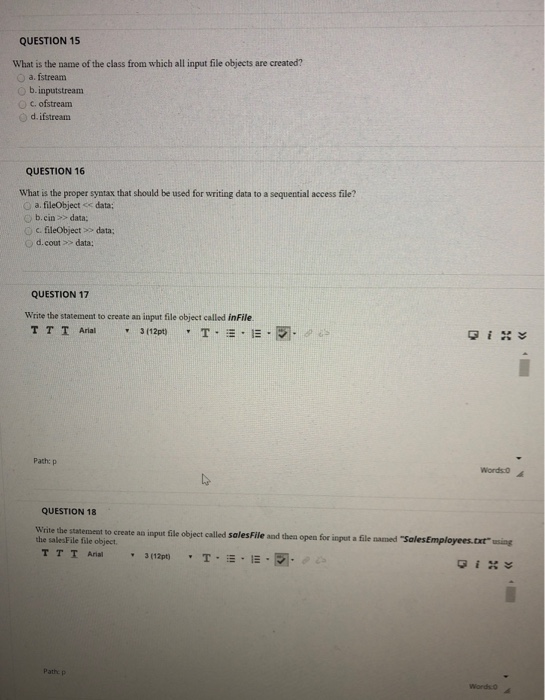 Solved Question 1 Given The Statement Below Write Your Name