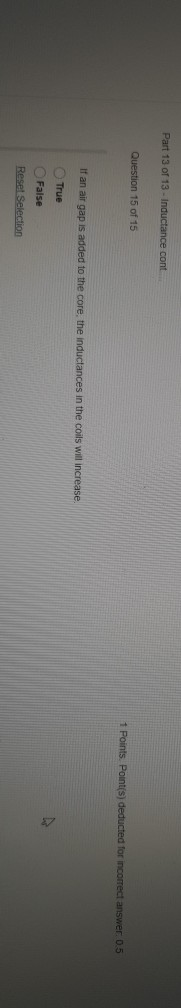 Solved Question 12 of 15 1 Points Point(s) deducted for | Chegg.com