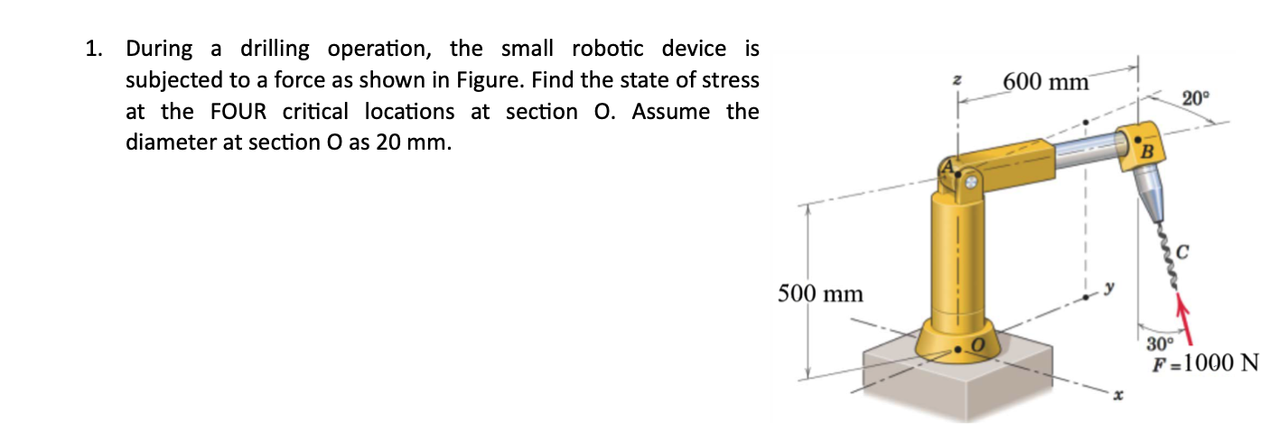 Solved During a drilling operation, the small robotic device | Chegg.com