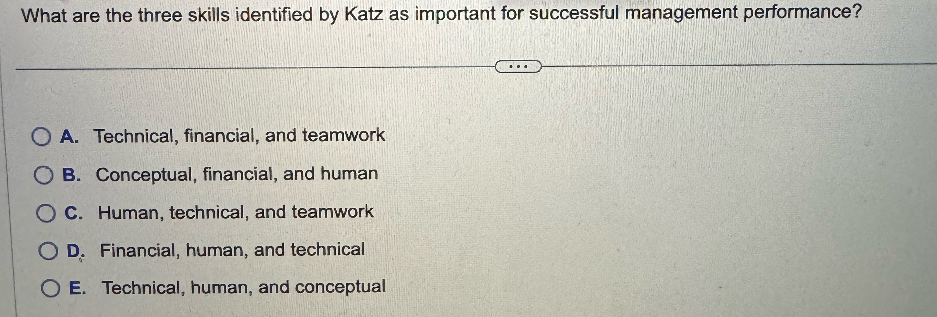Solved What are the three skills identified by Katz as | Chegg.com