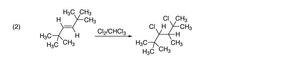 Solved H3 C CH3 Н Y -CH3 (2) CH3 CI CHCl H3C- H CH3 CI CH3 | Chegg.com