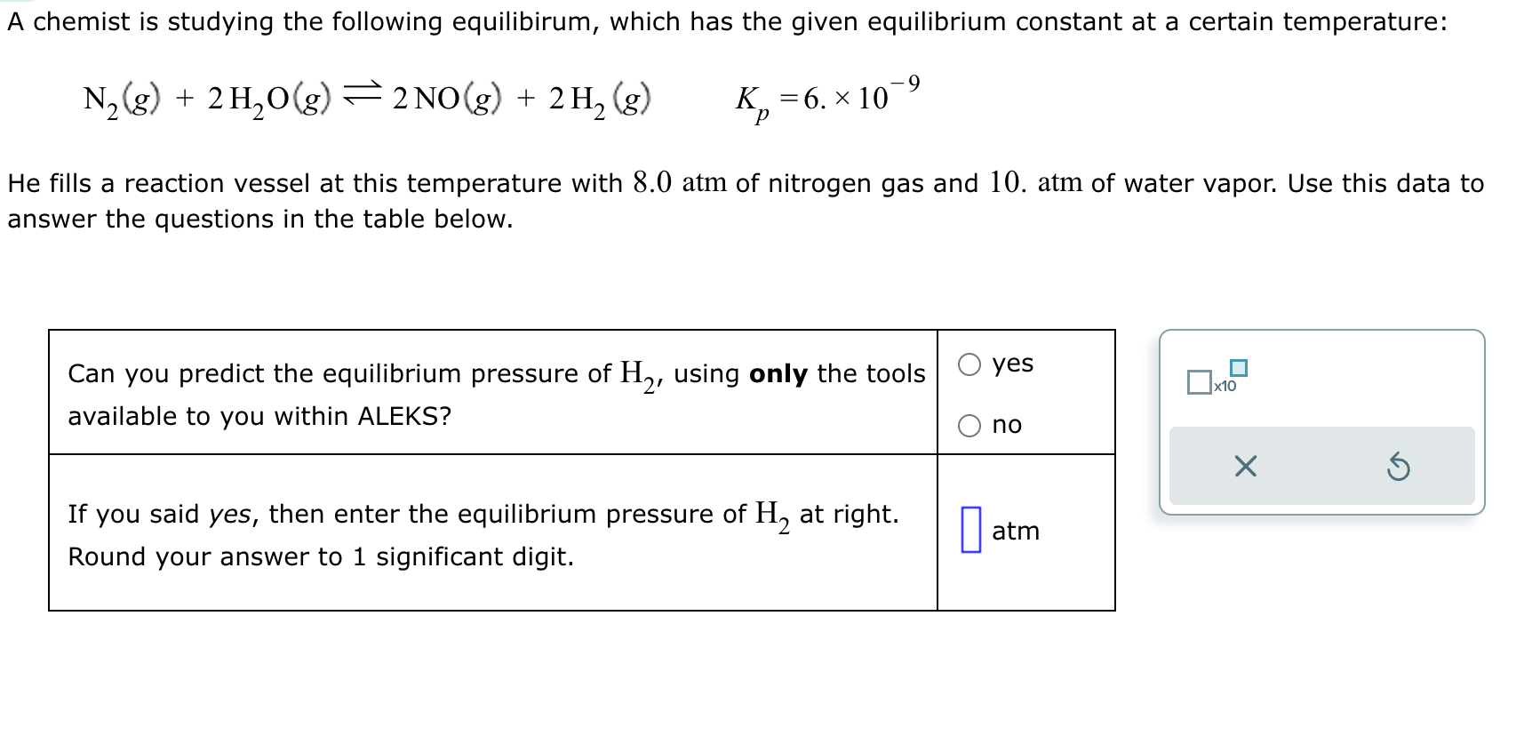Solved A chemist is studying the following equilibirum, | Chegg.com