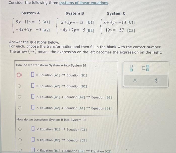 Solved Consider the following three systems of linear | Chegg.com