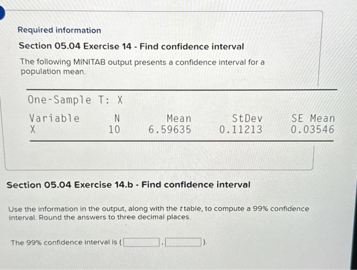 Solved Required information Section 05.04 Exercise 14 - Find | Chegg.com