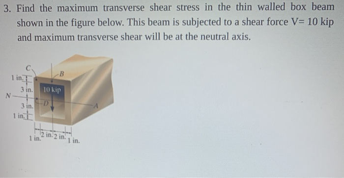 Solved 3. Find the maximum transverse shear stress in the | Chegg.com