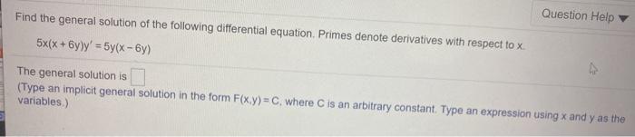 Solved Question Help Find the general solution of the | Chegg.com