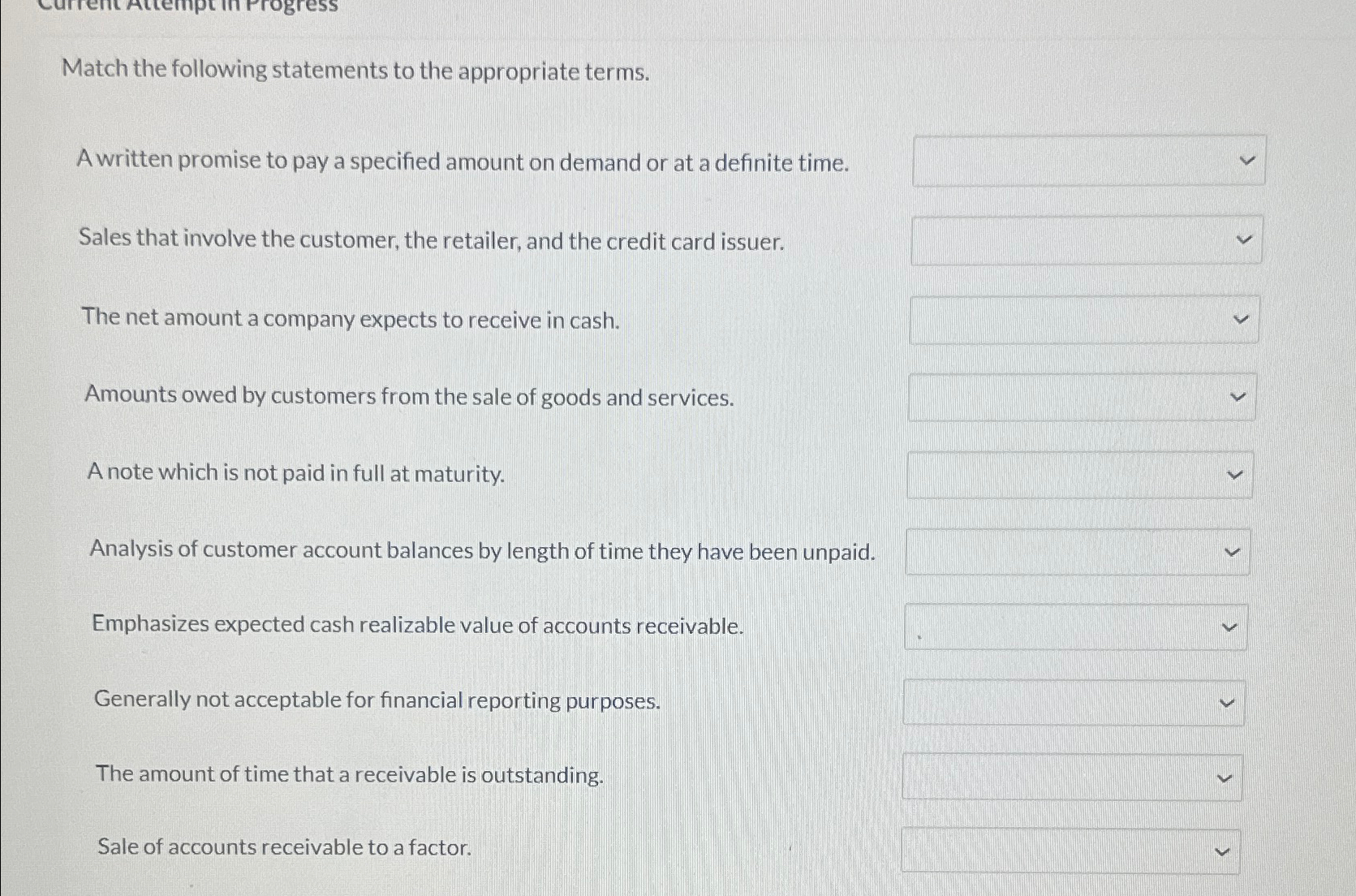 Solved Match the following statements to the appropriate | Chegg.com