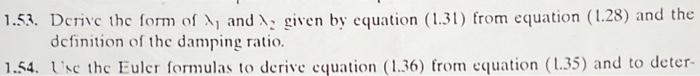 Solved 153 Derive The Form Of Lambda1 And Lambda2 Given By 2009